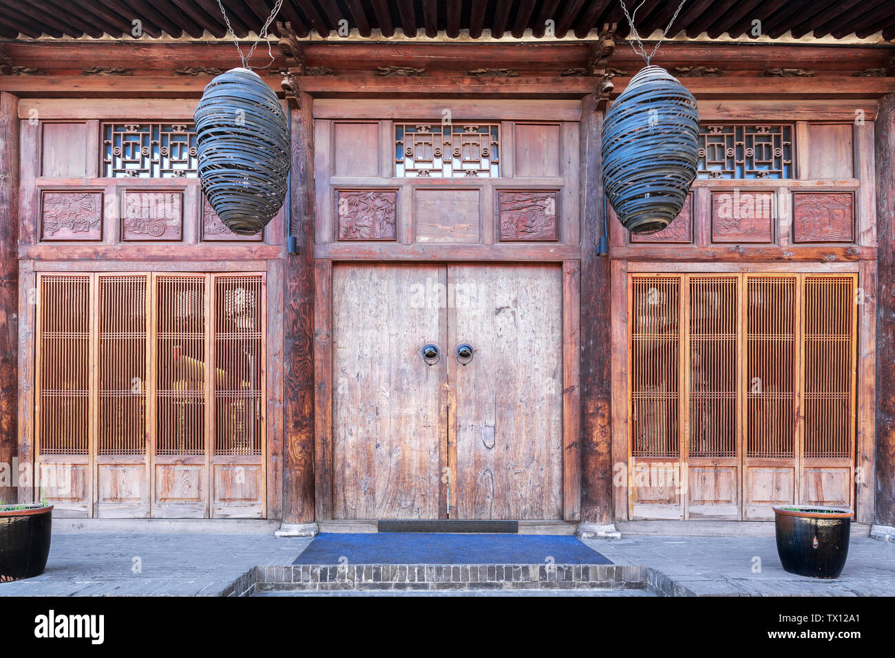 Chinese doors and windows, photographed in the East Street residence in ...