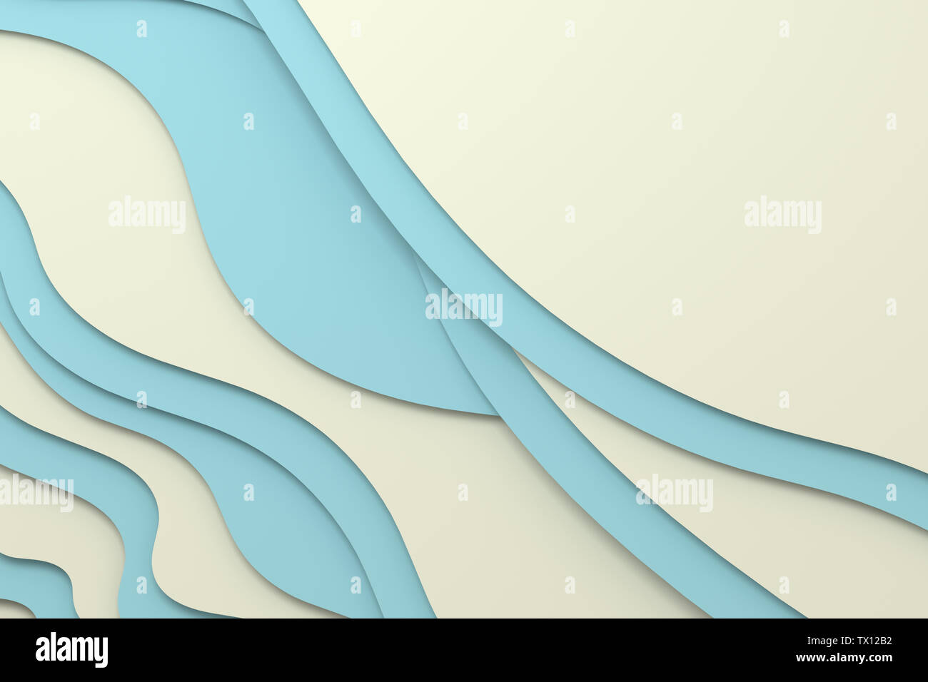 Three-dimensional rendering, curved cardboard light color background ...