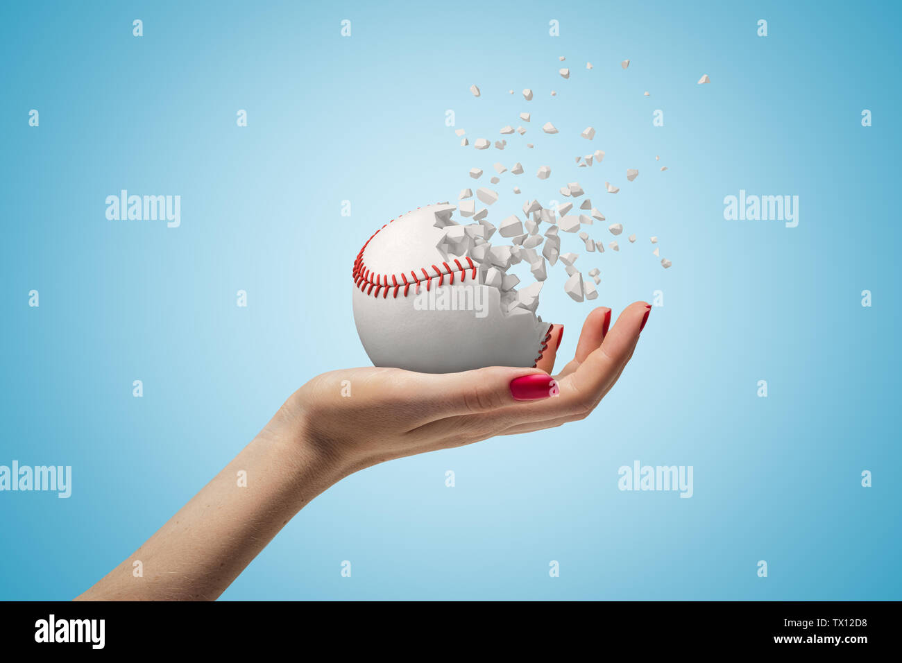 Hand holding softball hi-res stock photography and images - Alamy