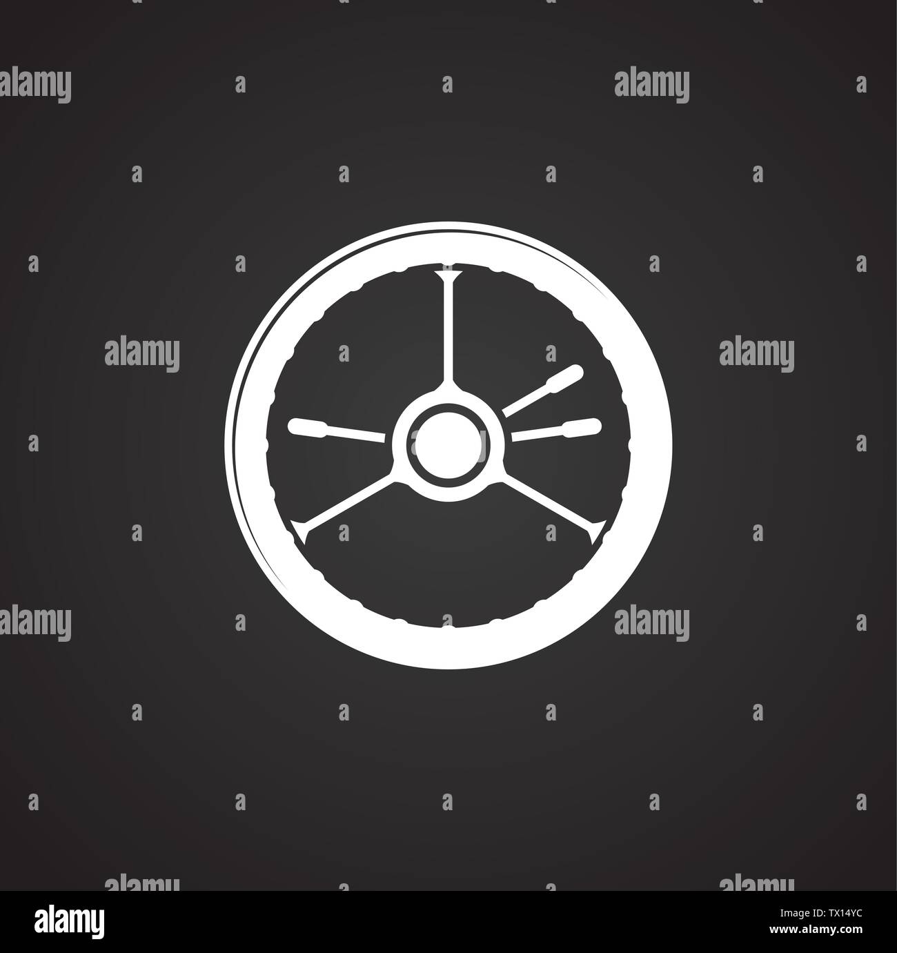 Steering wheel icon on background for graphic and web design. Simple ...