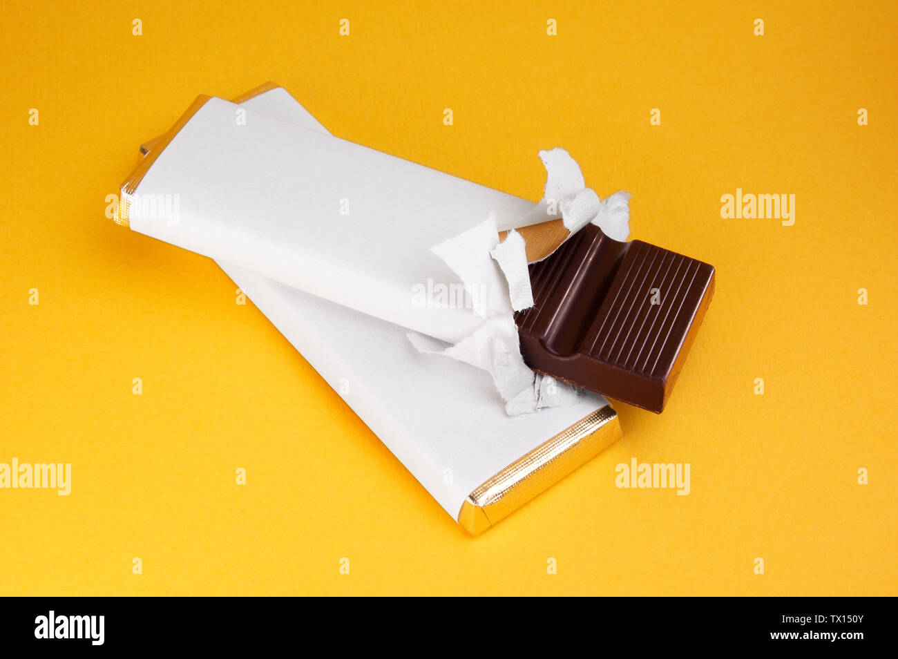 Two bars of chocolate Stock Photo - Alamy