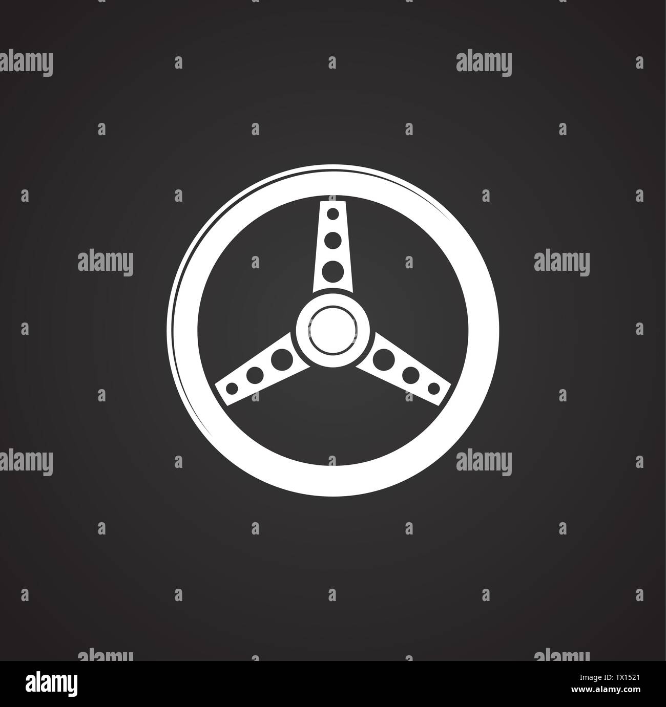 Steering wheel icon on background for graphic and web design. Simple ...