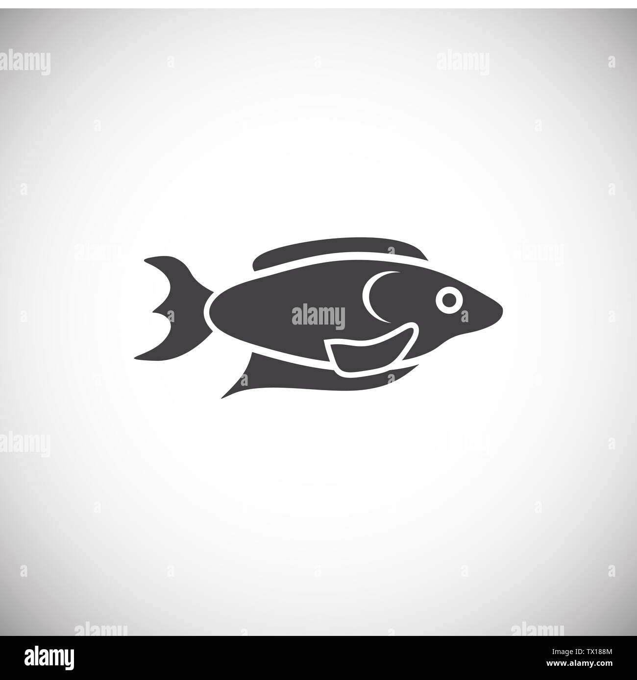 Fish related icon on background for graphic and web design. Simple ...