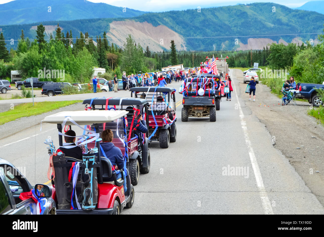 4th of July, Independence day parade celebration in Healy, Alaska Stock ...