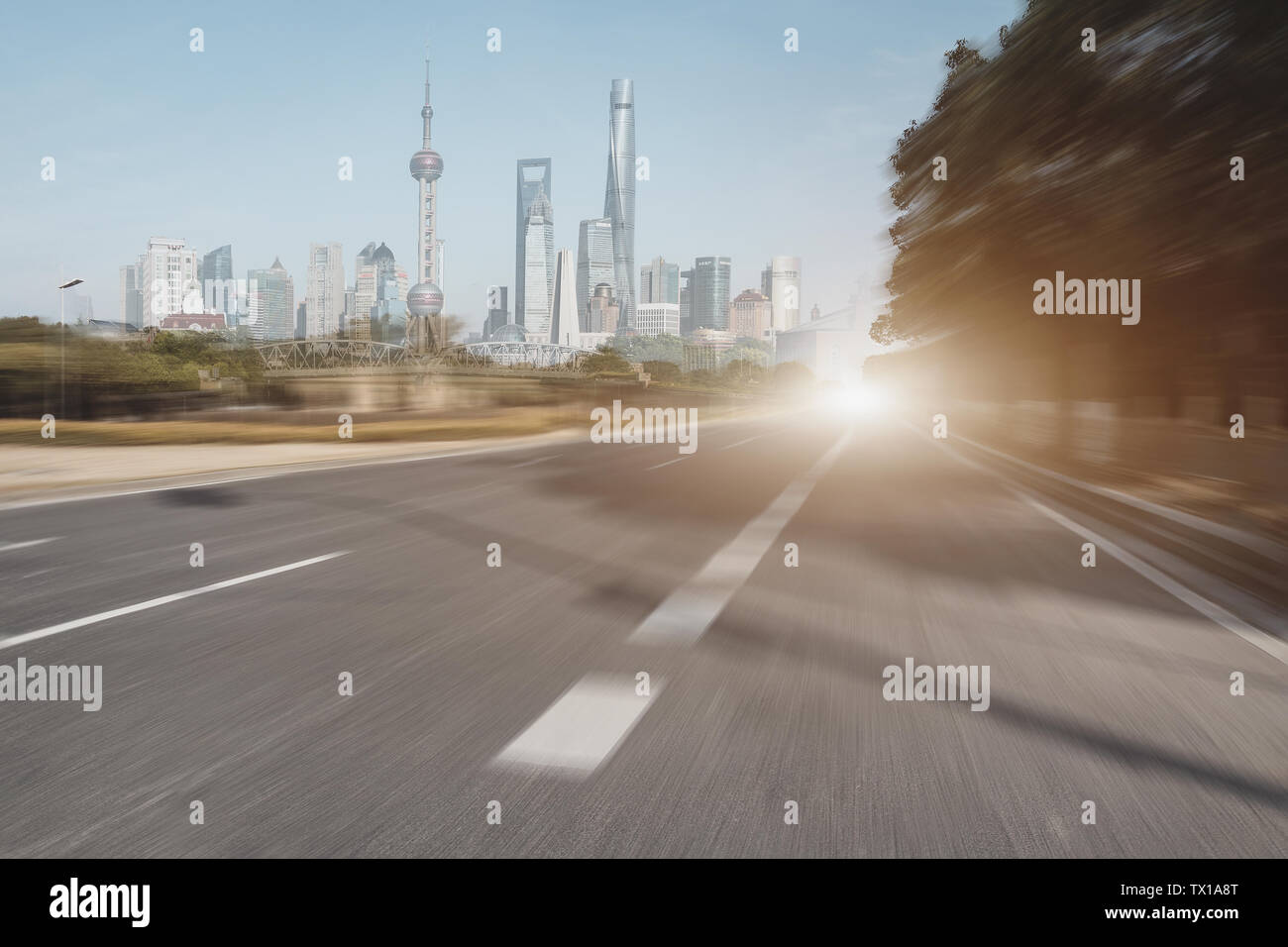 Modern urban fast road Stock Photo - Alamy