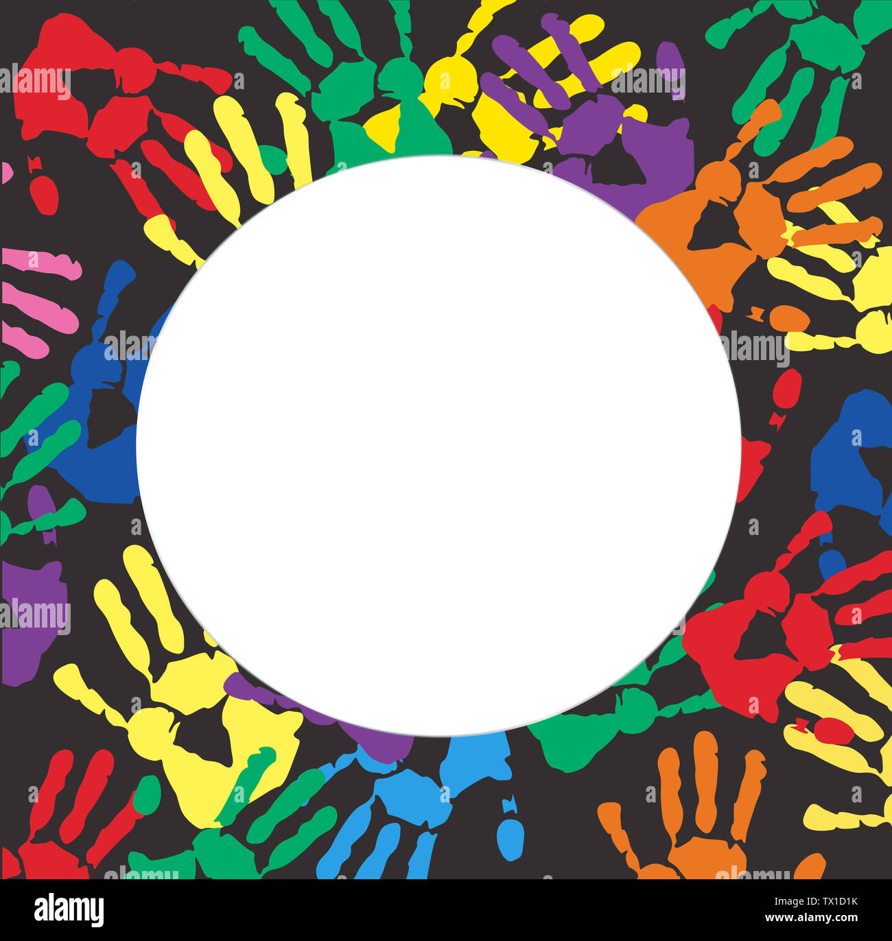 Abstract Background with Colorful Hand prints Stock Photo - Alamy
