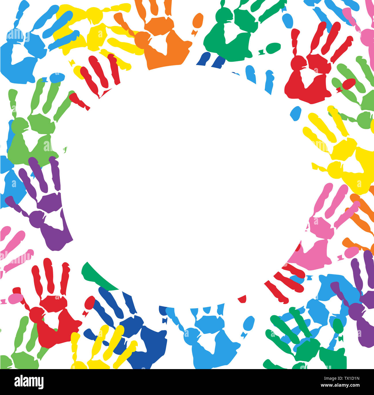 Abstract Background with Colorful Hand prints Stock Photo - Alamy