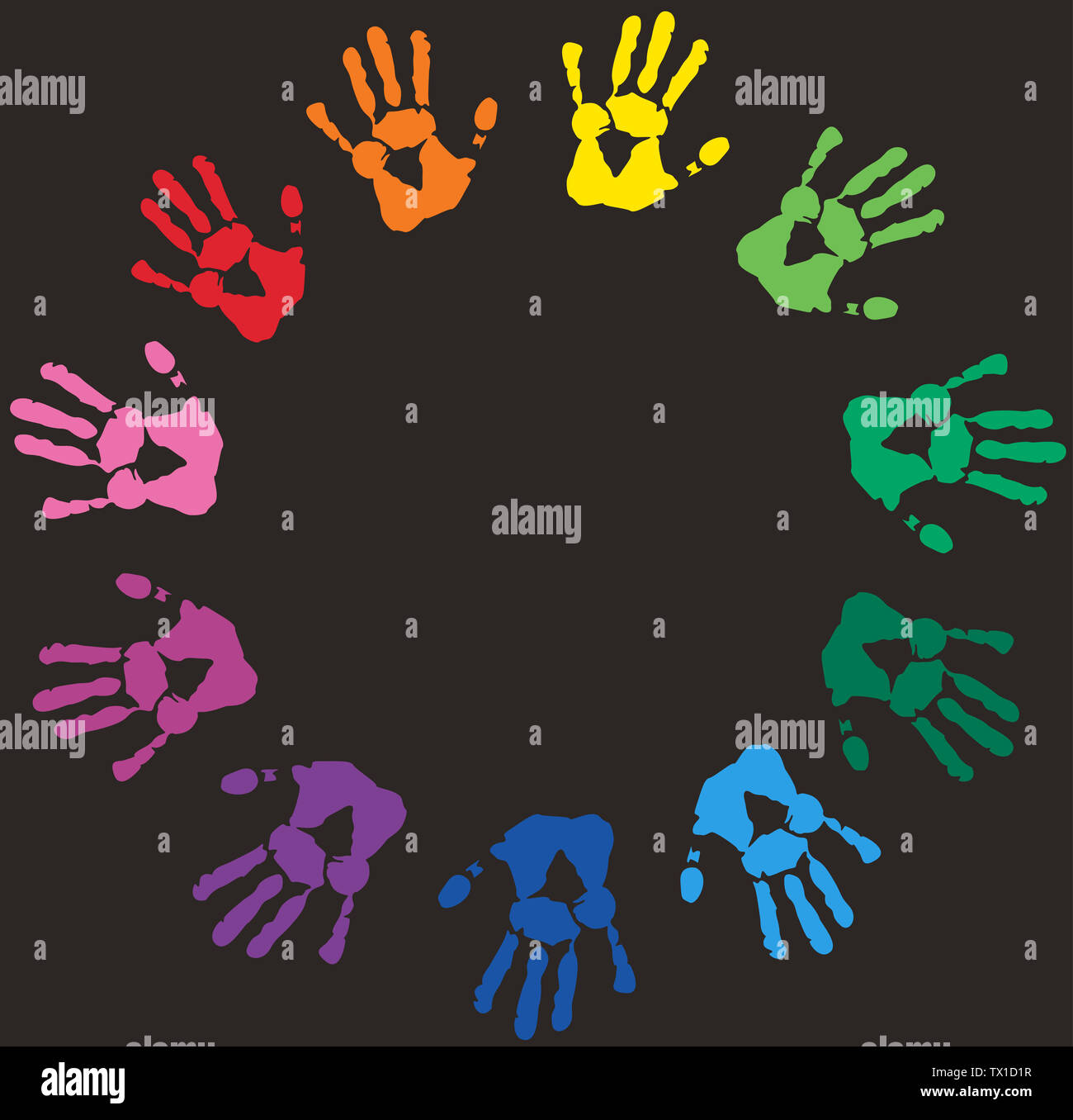 Handprint rainbow flower hi-res stock photography and images - Alamy