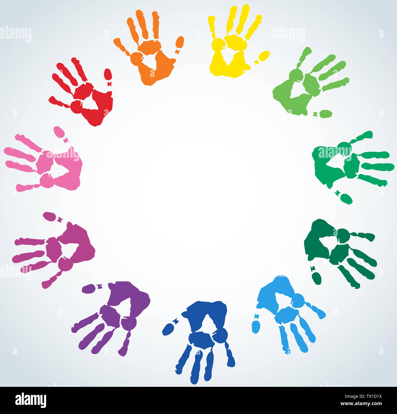 Handprint rainbow flower hi-res stock photography and images - Alamy