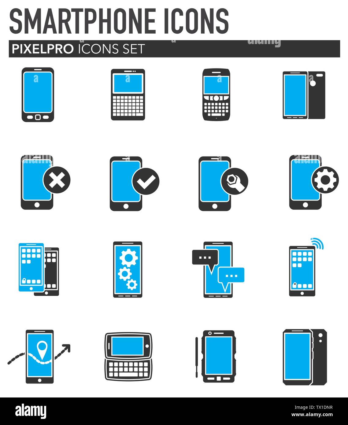 Smartphone related icons set on background for graphic and web design ...
