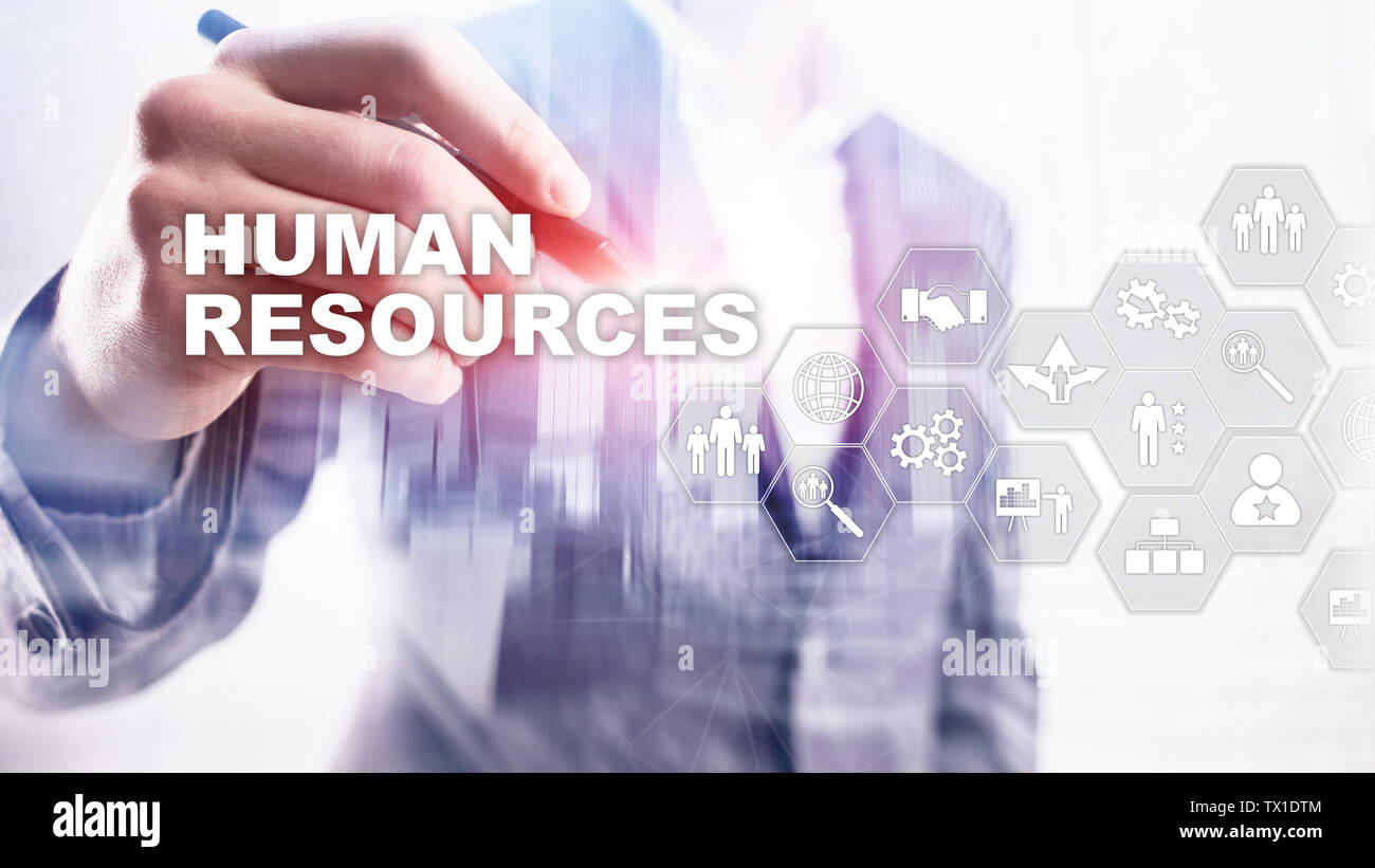 Human Resources HR management concept. Human resources pool, customer ...