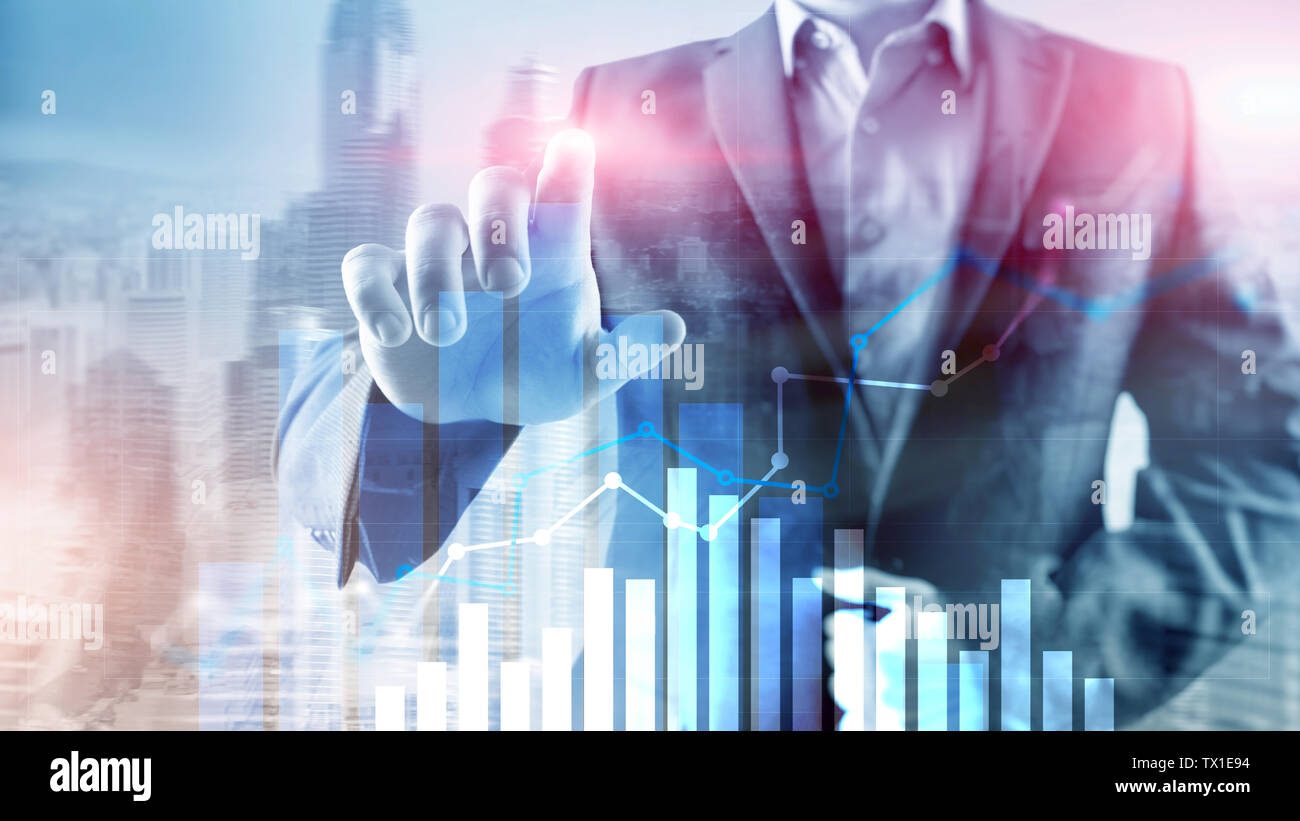 Financial growth graph. Sales increase, marketing strategy concept ...