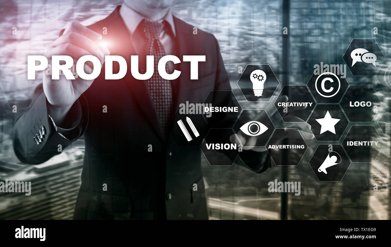 Business Product Promotion Design Concept. Double exposure background ...