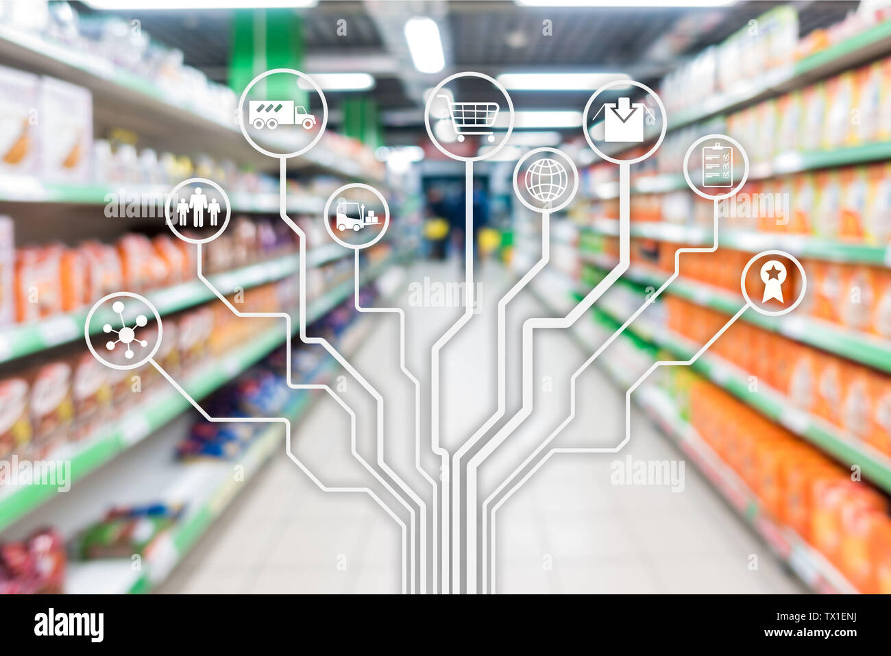 Retail concept marketing channels E-commerce Shopping automation on ...