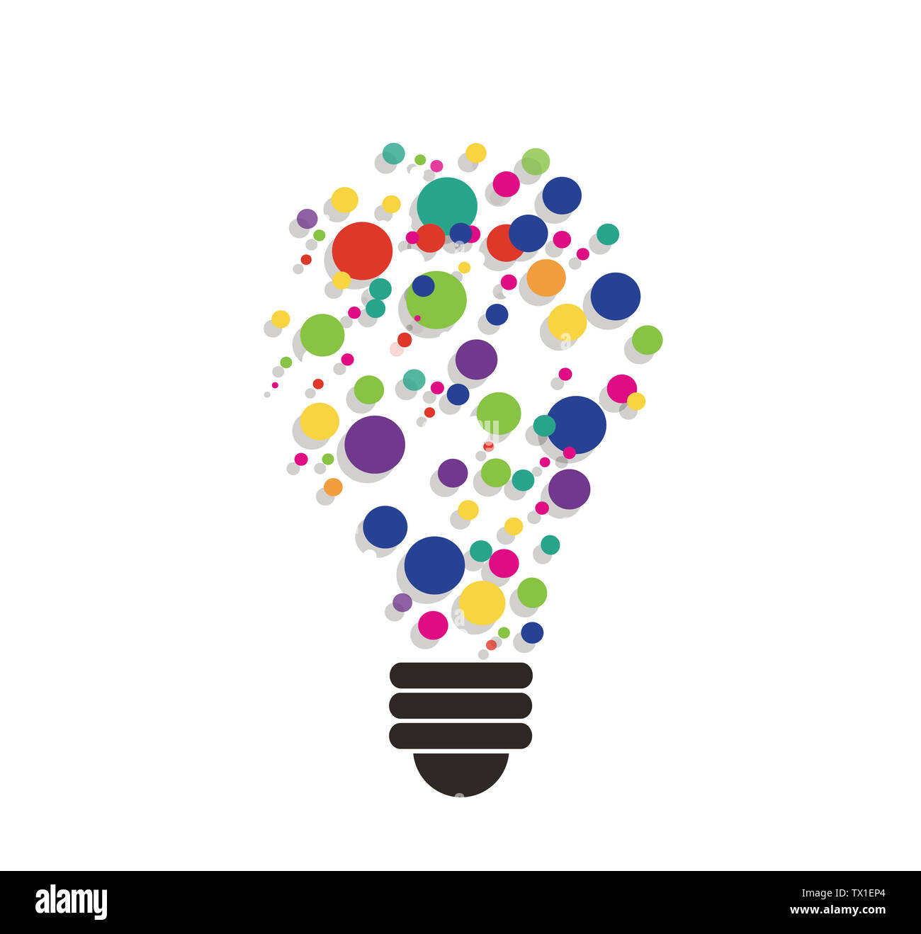 colorful points in light bulb shape Stock Photo - Alamy