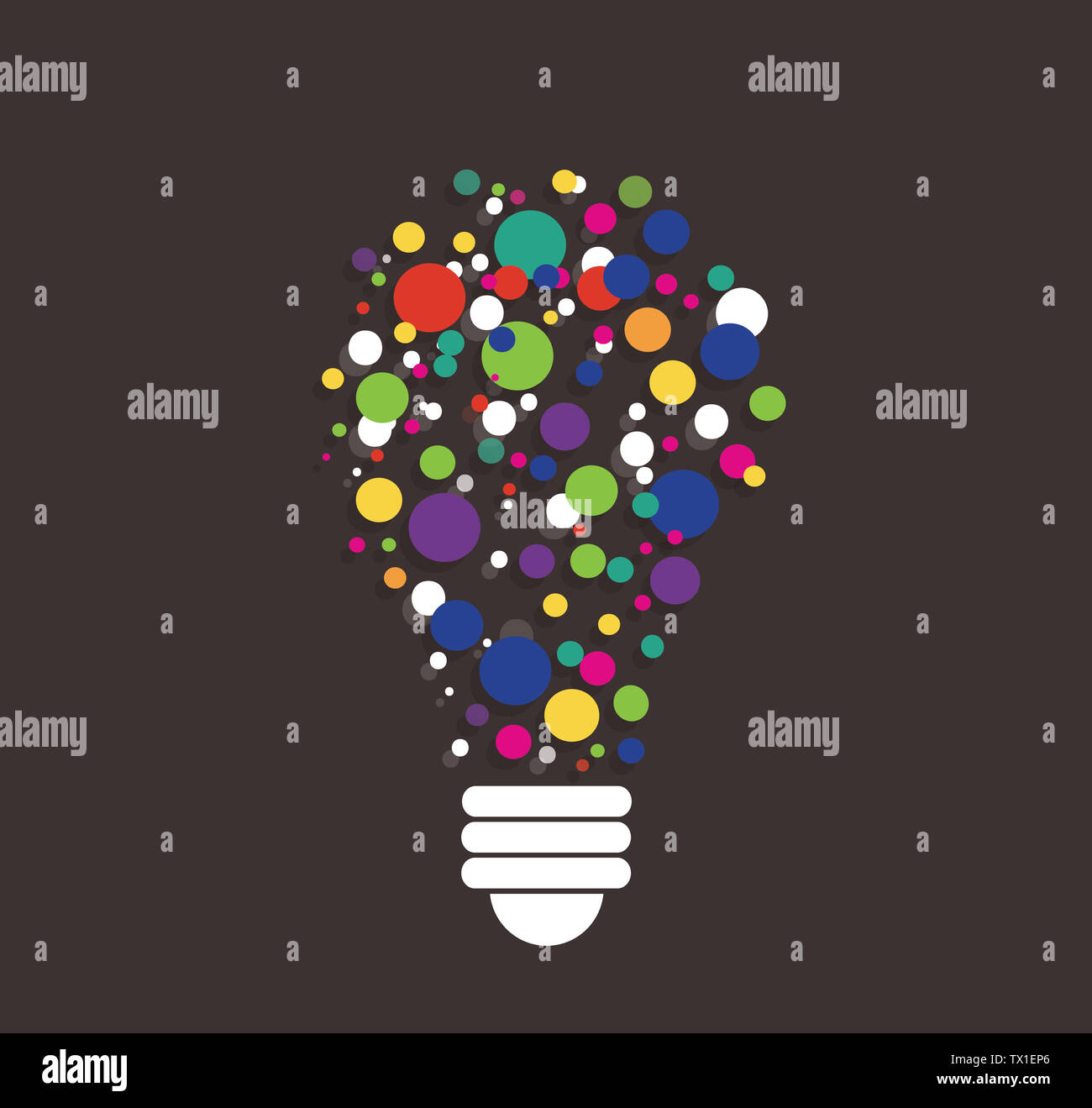 colorful points in light bulb shape Stock Photo - Alamy