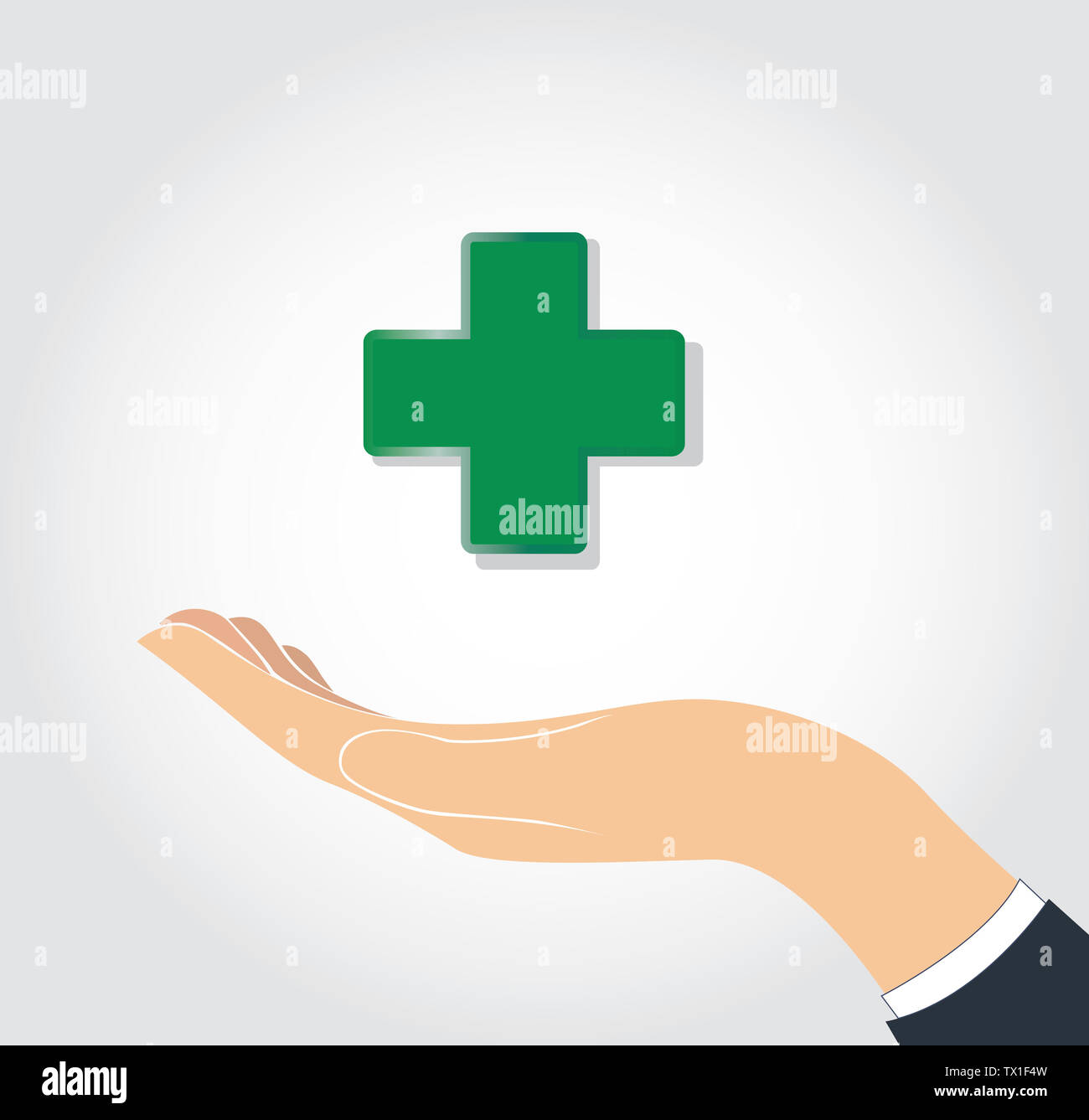 hand holding medical icon Stock Photo - Alamy