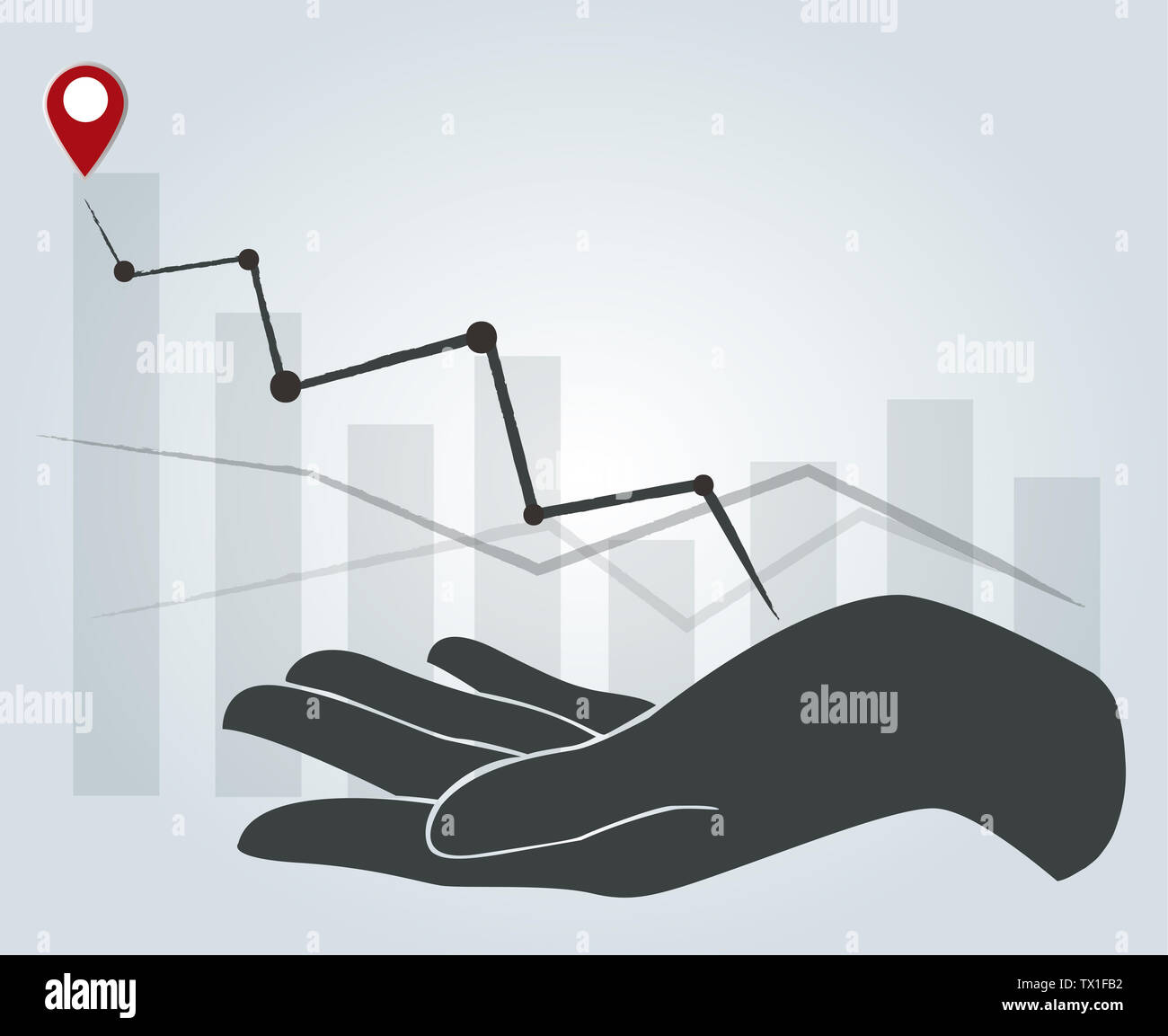 Sales chart graph showing increasing hi-res stock photography and ...