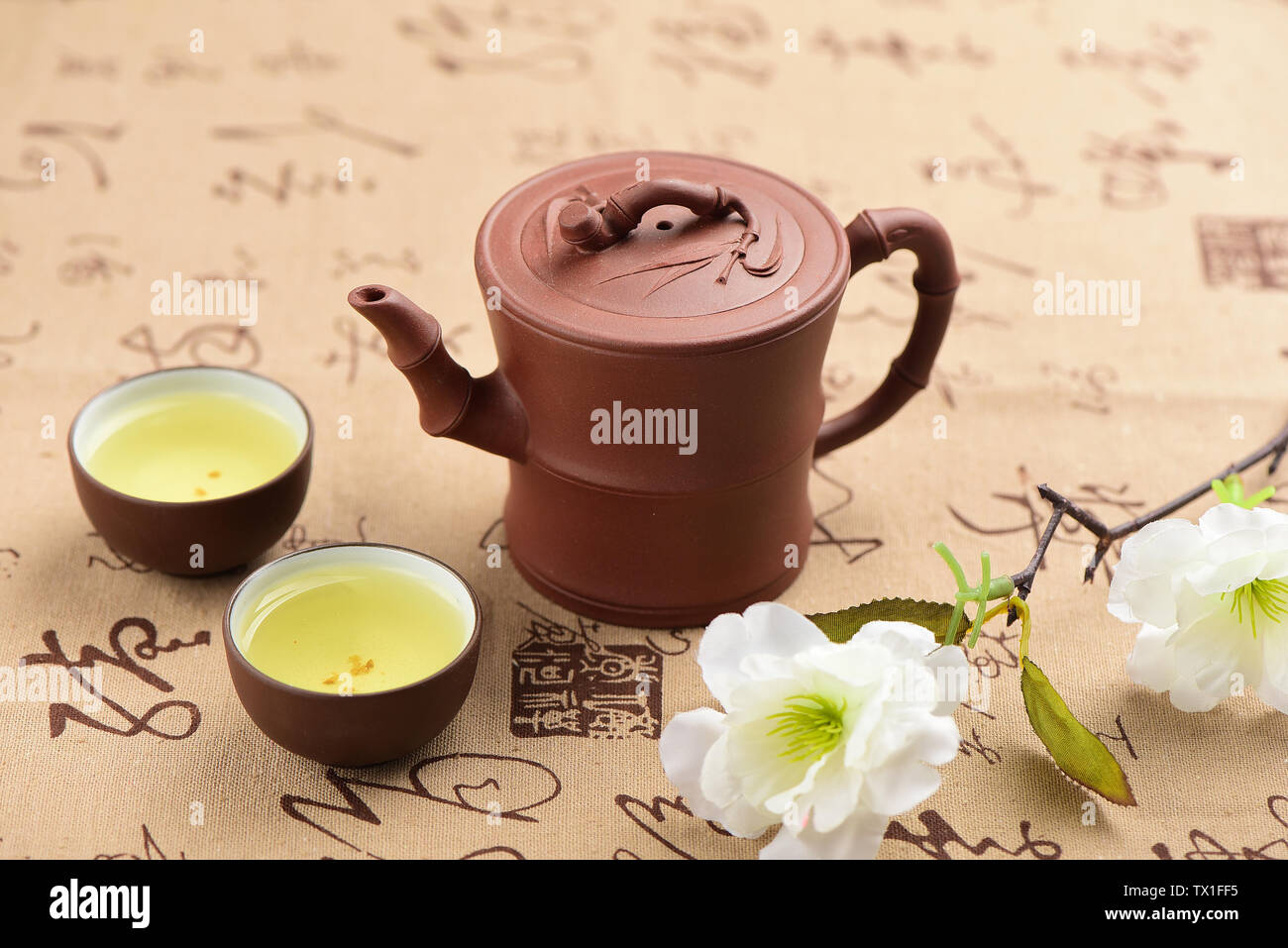 Purple sand teapot tea cup tea set tea culture tea pet Stock Photo - Alamy