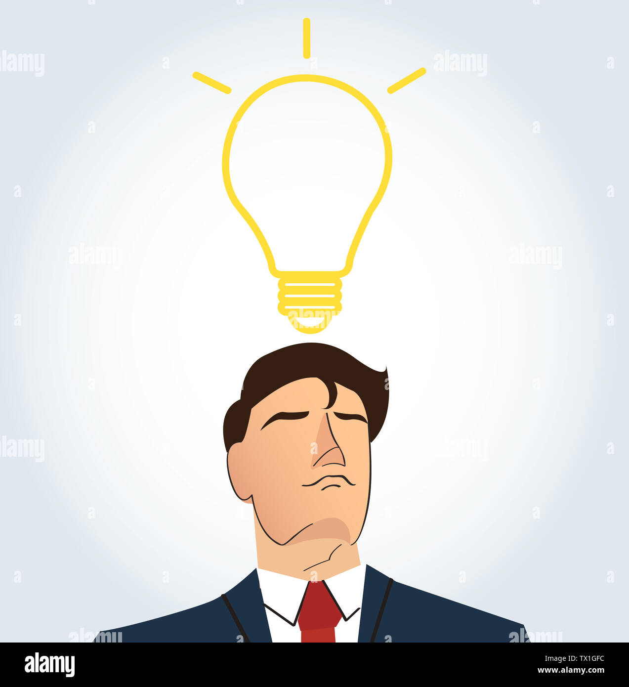 Businessman thinking with light bulb shape. concept of thinking Stock ...