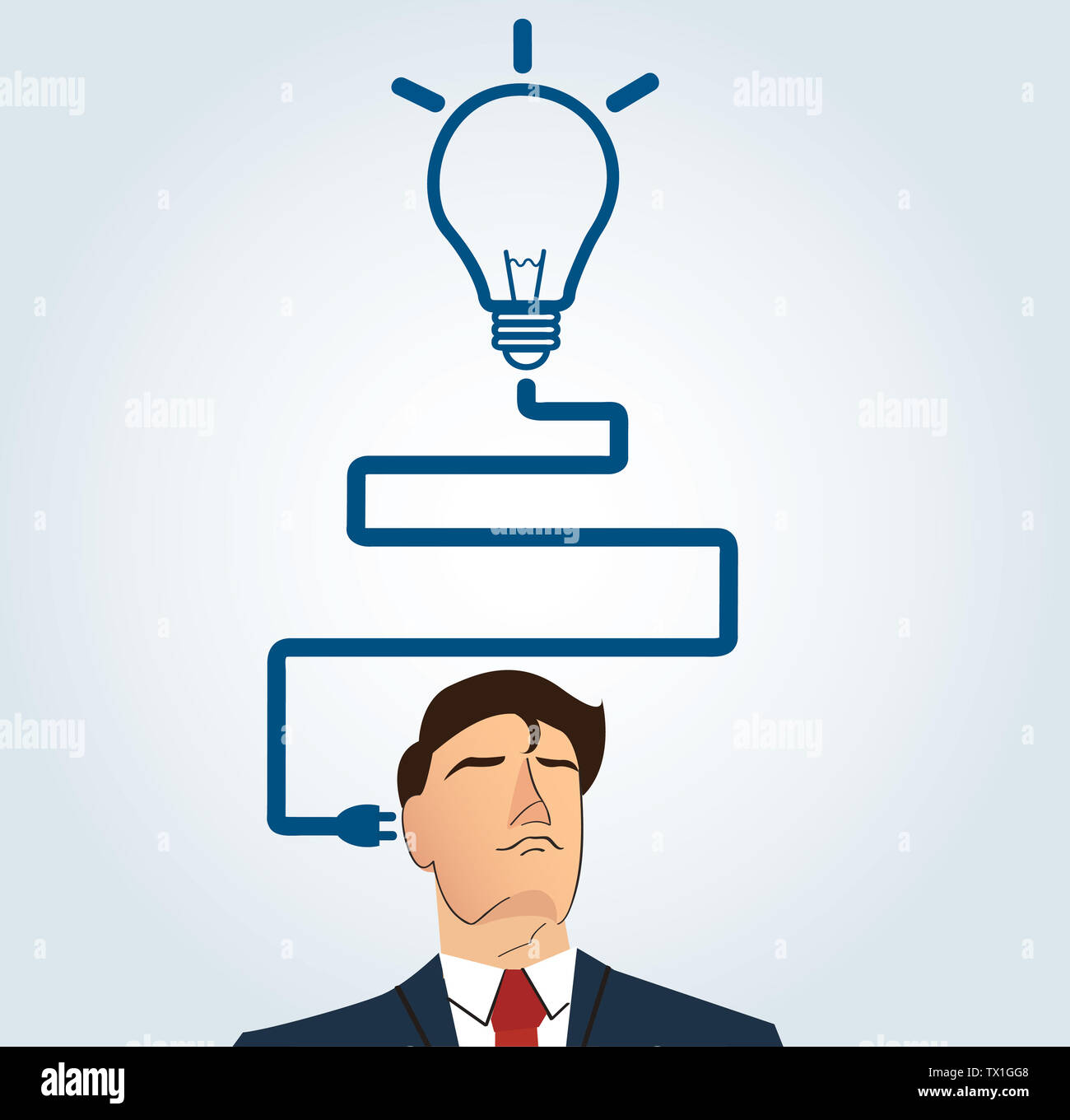 Businessman thinking with light bulb shape. concept of thinking Stock ...