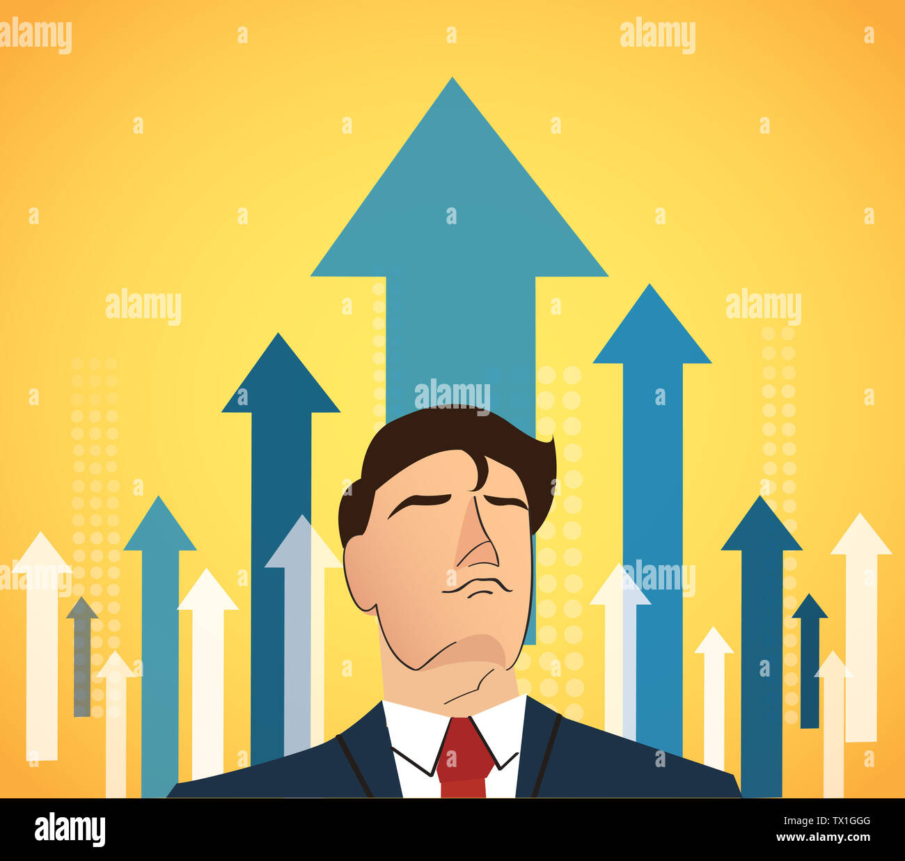 concept illustration. Reaching goal. Growth to success Stock Photo - Alamy