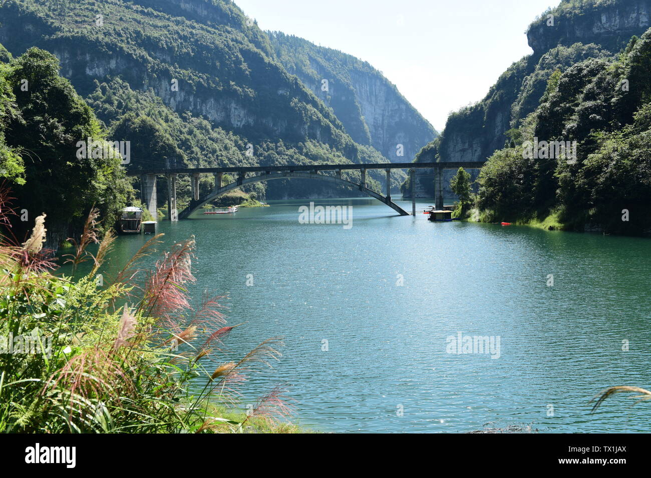 River bridge landscape Stock Photo - Alamy