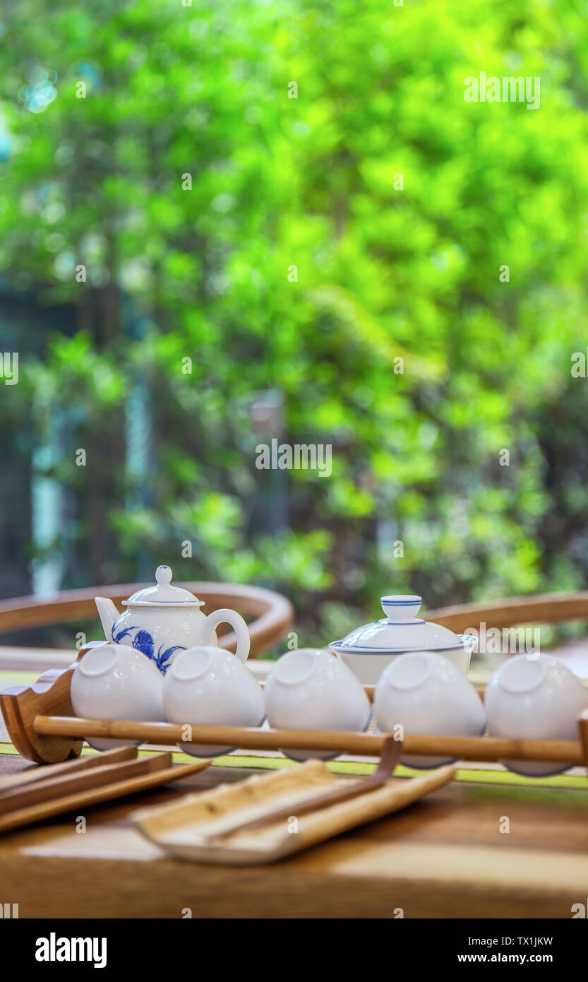 Chinese classical tea set, tea art spring Stock Photo - Alamy