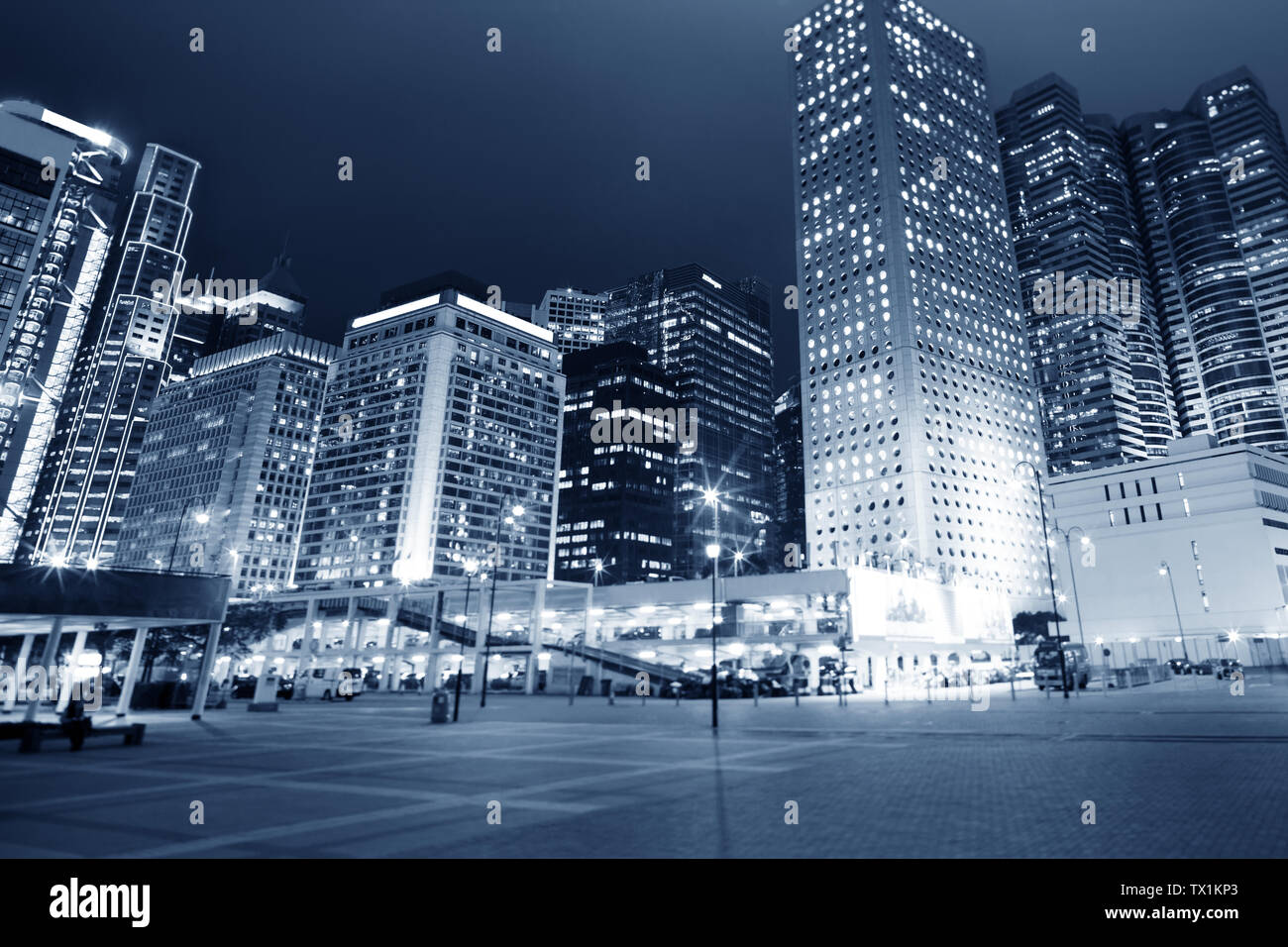 square with night modern building background Stock Photo - Alamy