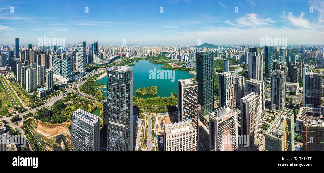 Hefei Swan Lake Financial Business Circle Stock Photo - Alamy