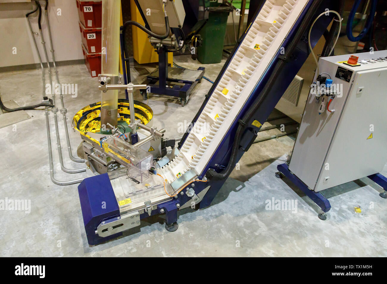 DUBAI, UAE, JANUARY 09, 2019: Technological process of creating Lego ...