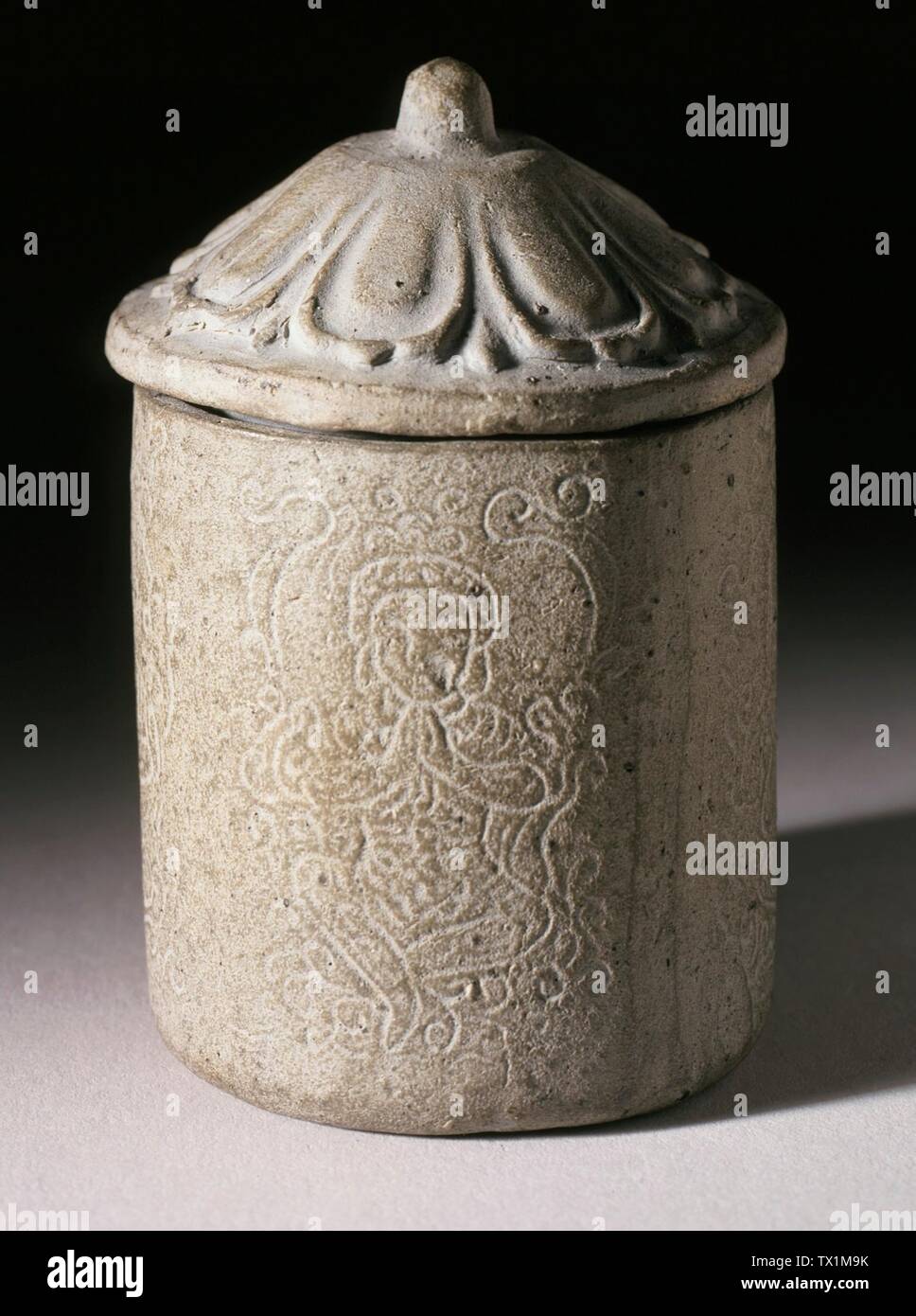 Covered relic container with buddhist deity hi-res stock photography ...