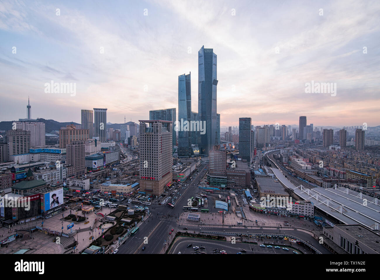 Modern city Dalian architecture Stock Photo - Alamy