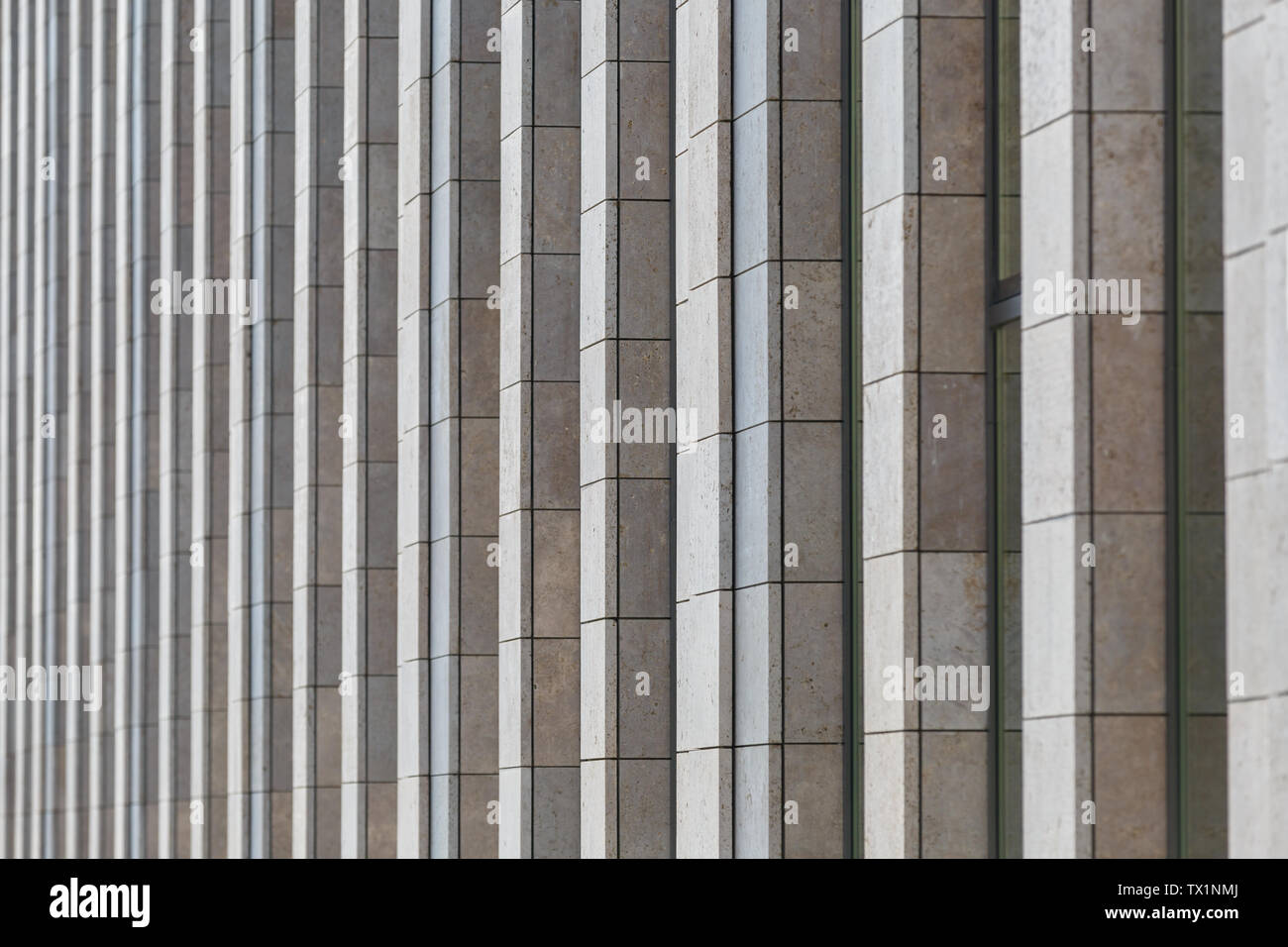 Vertical architecture elements of a modern building as background Stock ...