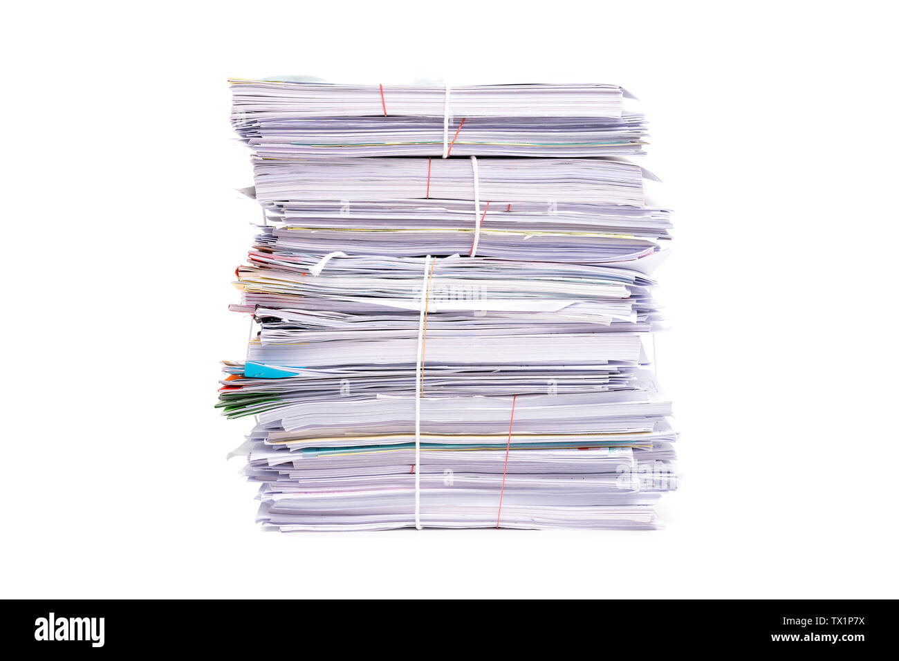 Stack of business papers isolated on white background Stock Photo - Alamy