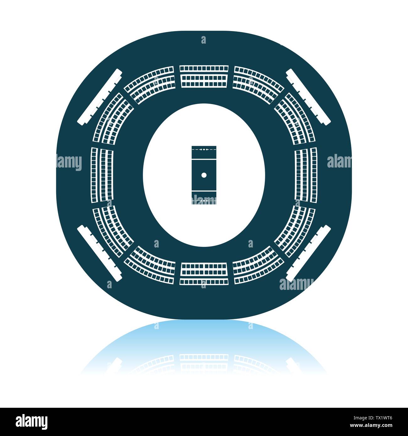 Cricket Stadium Icon. Shadow Reflection Design. Vector Illustration ...