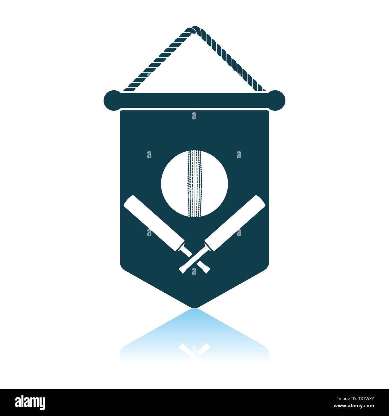 Cricket Shield Emblem Icon. Shadow Reflection Design. Vector ...