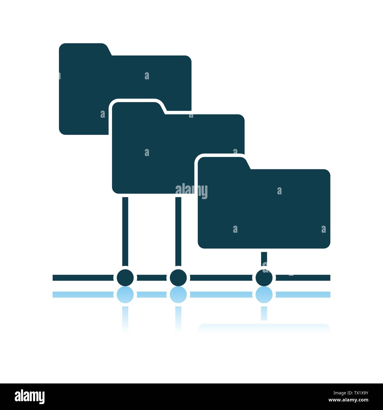Folder Network Icon. Shadow Reflection Design. Vector Illustration ...
