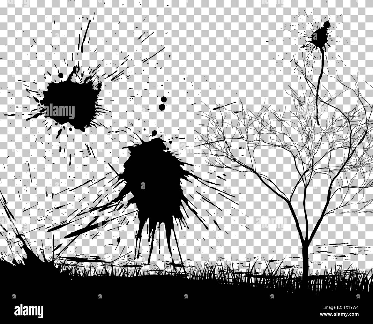 Illustrated flowers vector vectors Black and White Stock Photos ...