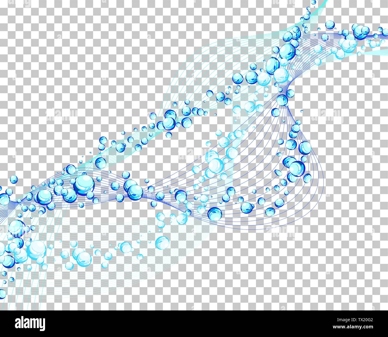 Abstract water background with transparency grid on back. Vector ...