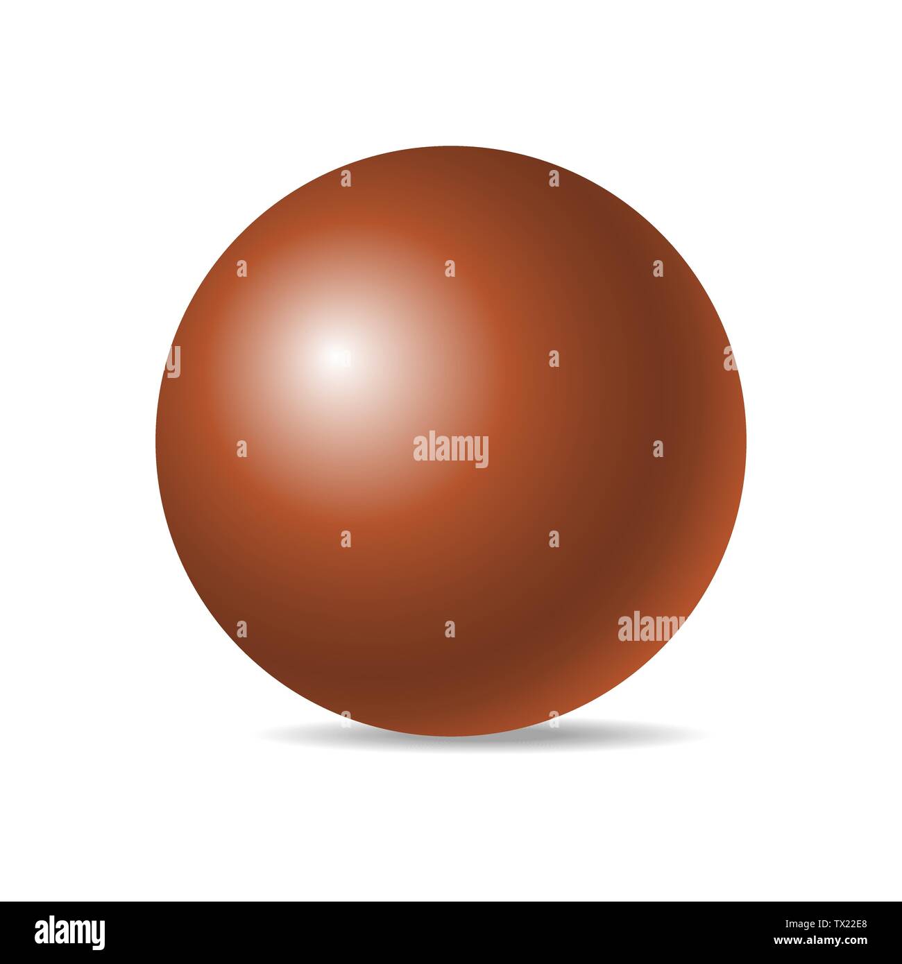 Orange realistic three-dimensional sphere isolated on white background ...