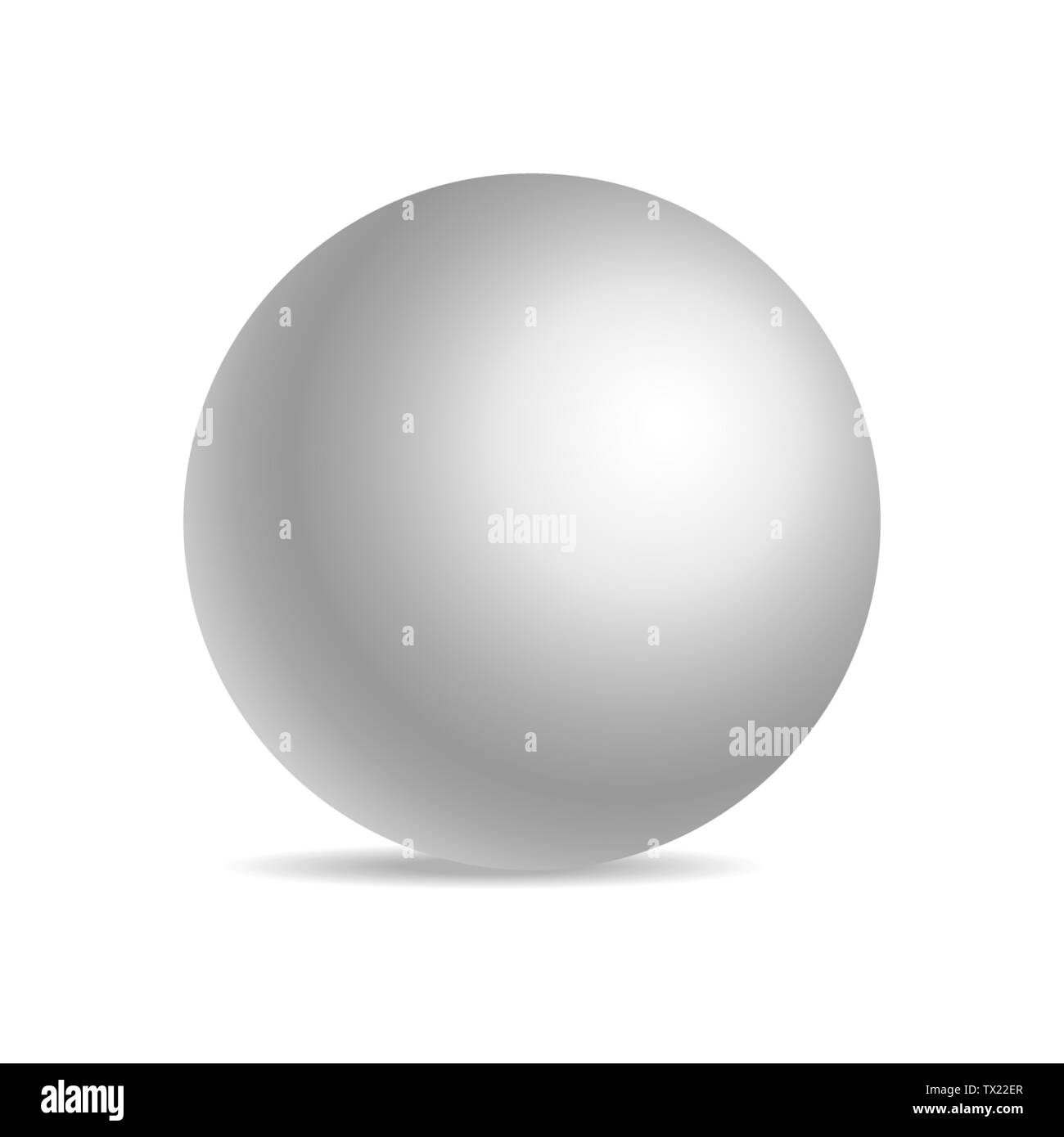 White realistic three-dimensional sphere isolated on white background ...