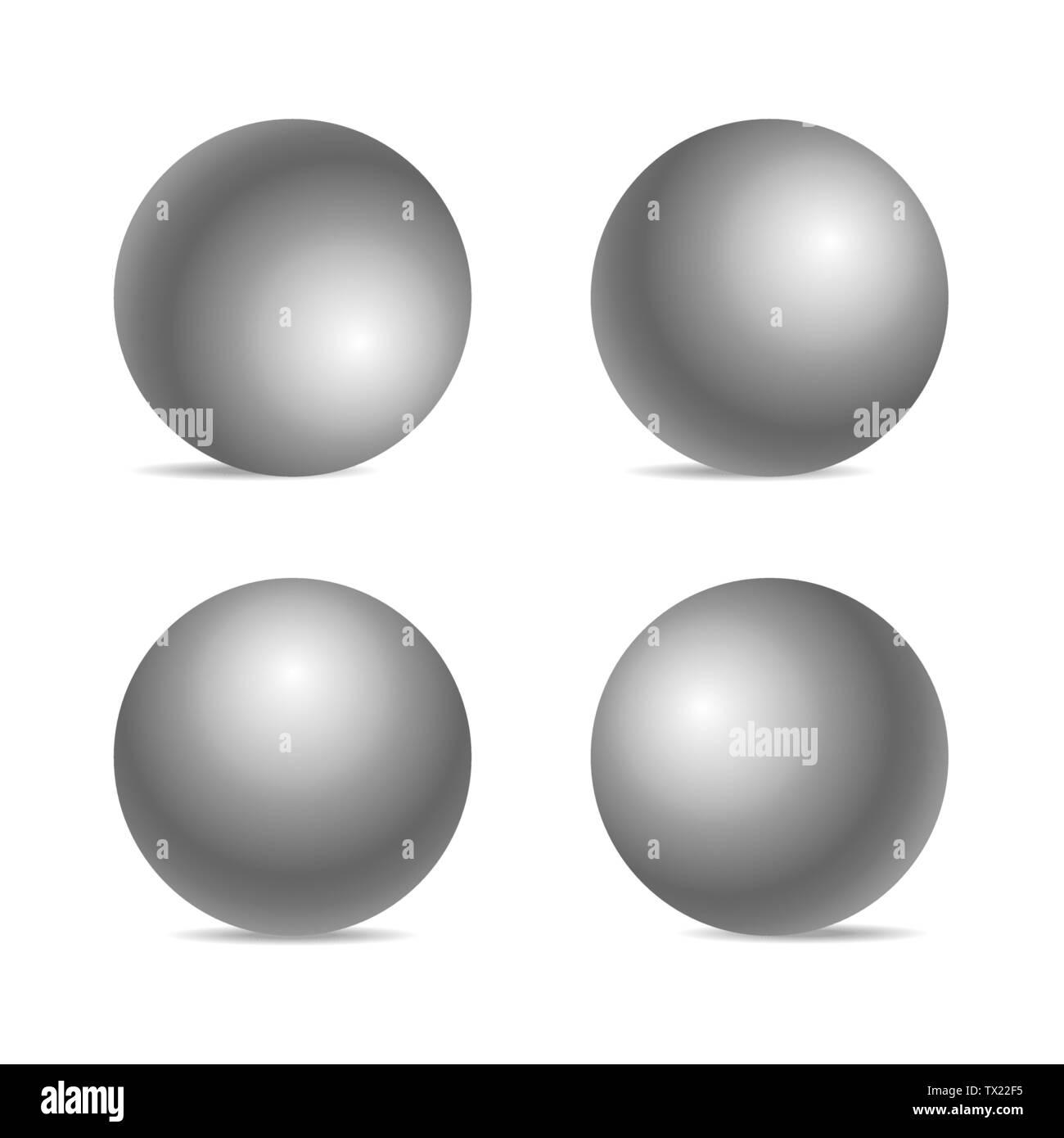 Set of realistic three-dimensional spheres isolated on white background. Vector illustration ...