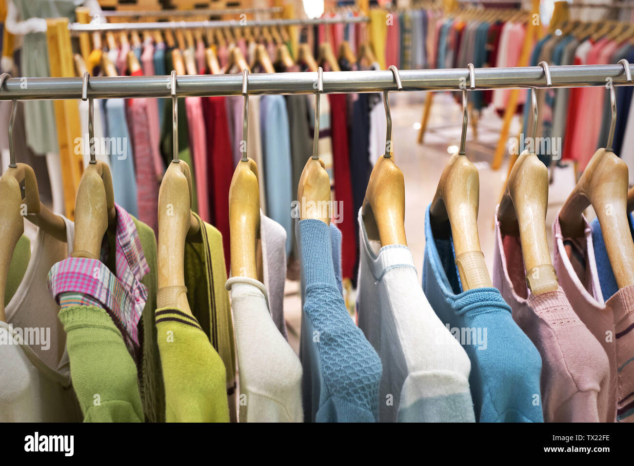 Fashion photography rack display Stock Photo - Alamy