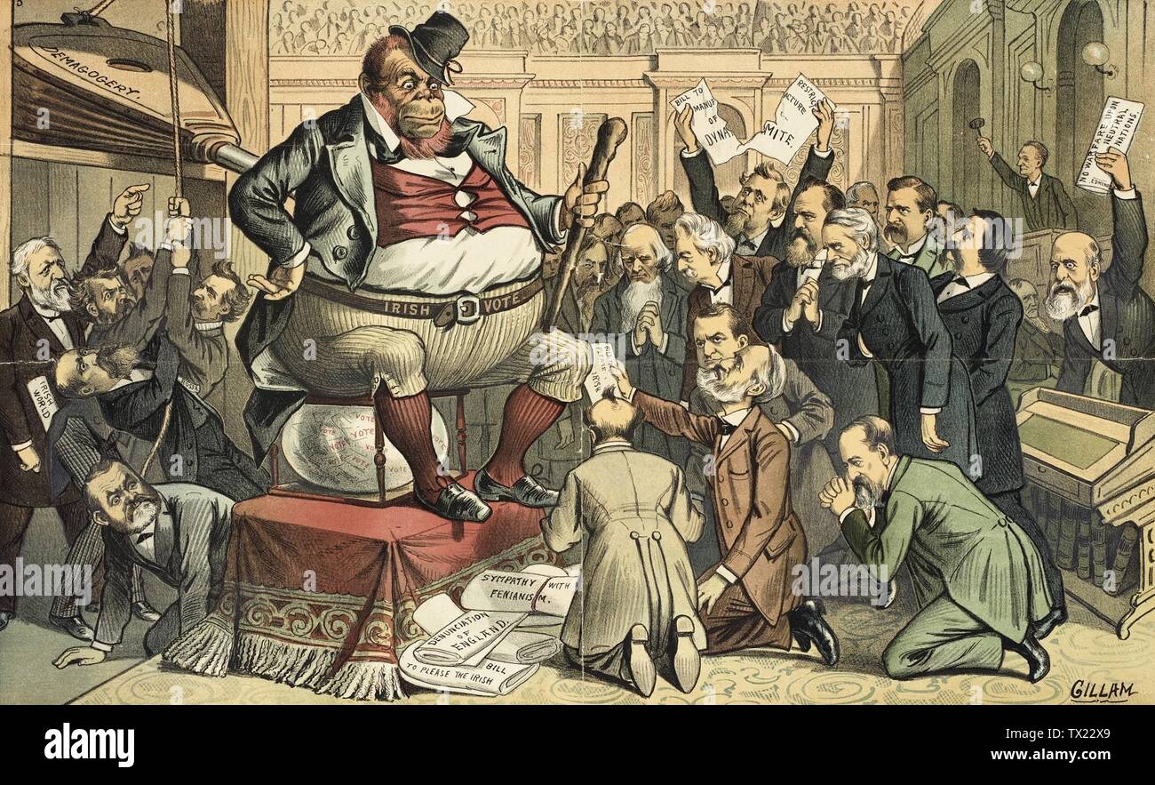 Der bugaboo im congress cartoon from puck hi-res stock photography and ...