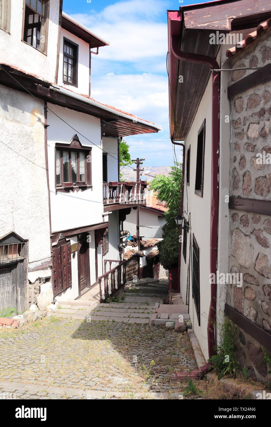 Medieval houses in old town (Kaleici) in Ankara, Turkey Stock Photo - Alamy