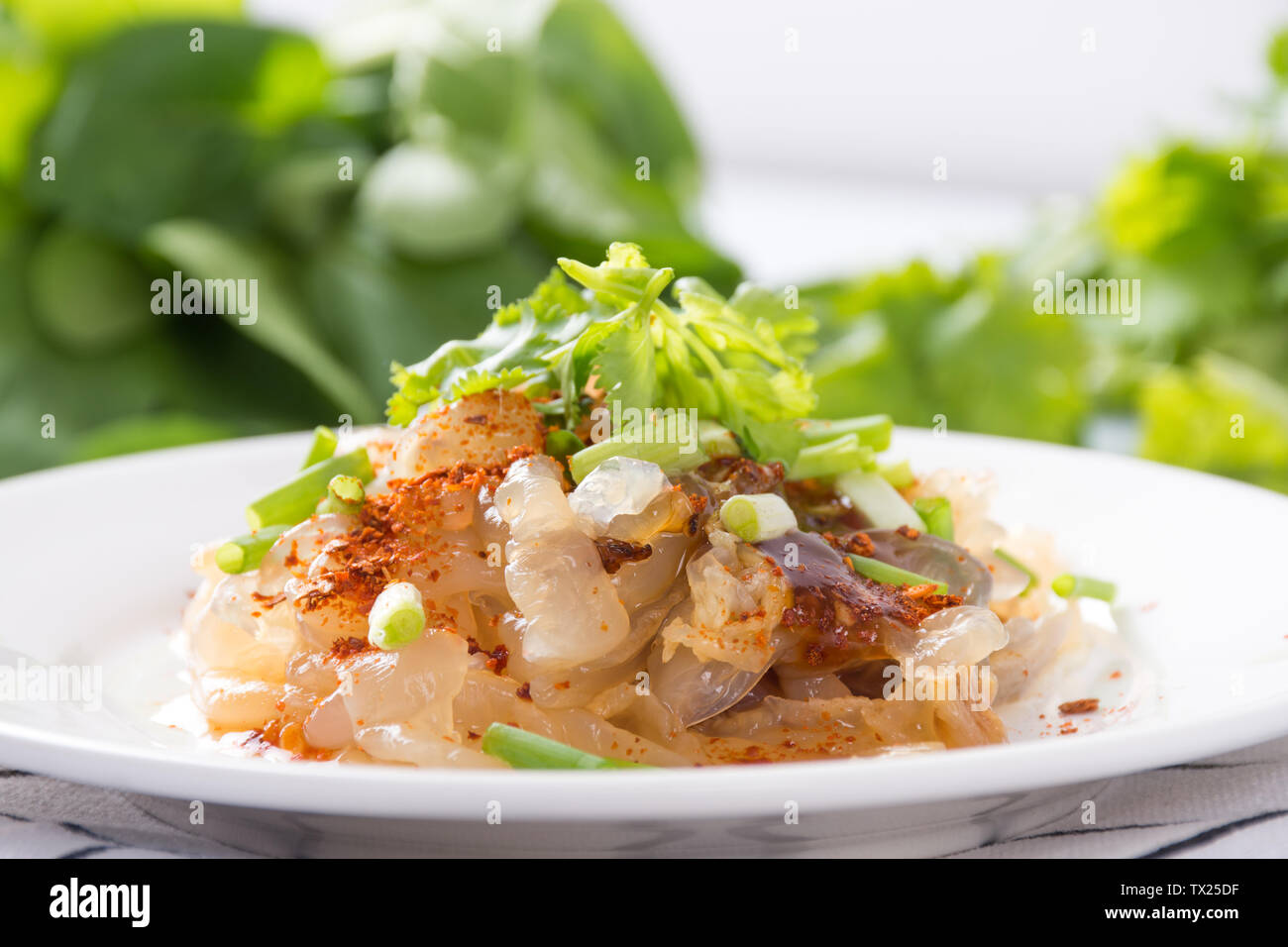 Delicious jellyfish skin Stock Photo - Alamy