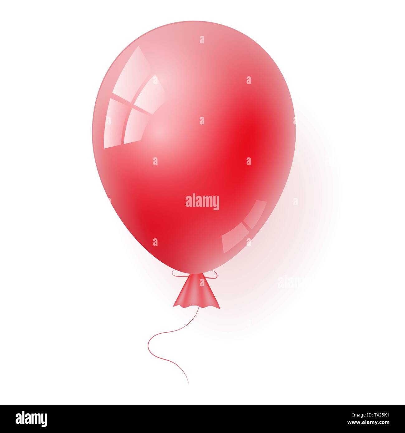 Vector realistic helium red balloon on white background. Concept for ad ...