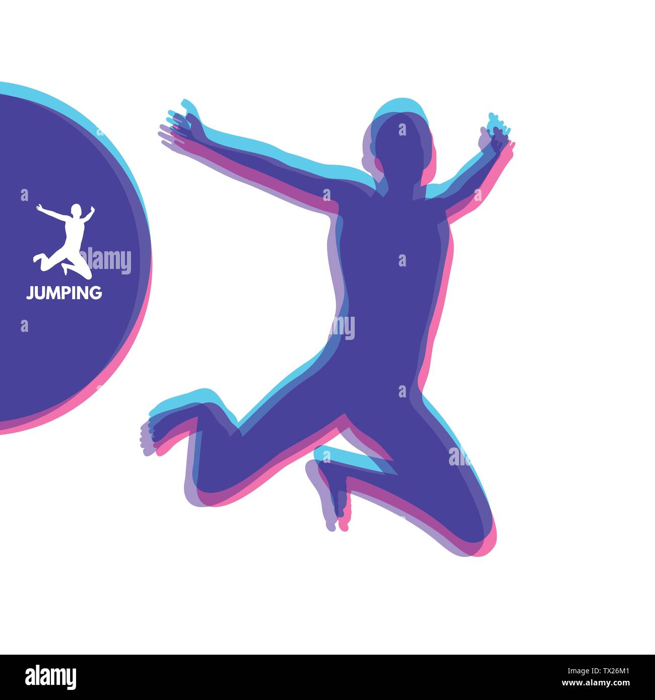 Silhouette of a jumping man. Design template for Sport. Vector ...