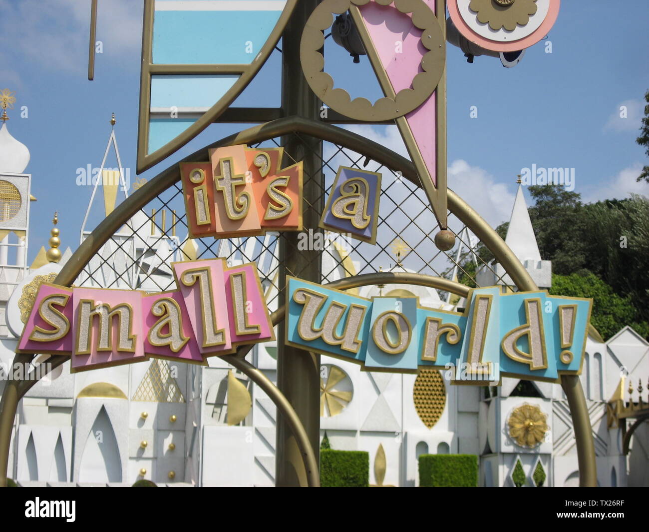Its a small world sign at disneyland hi-res stock photography and ...